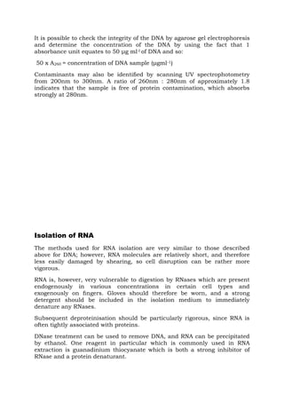 Isolation of dna | PDF | Biological Sciences | Science