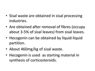 Isolation of hecogenin from sisal waste | PPTX | Chemistry | Science