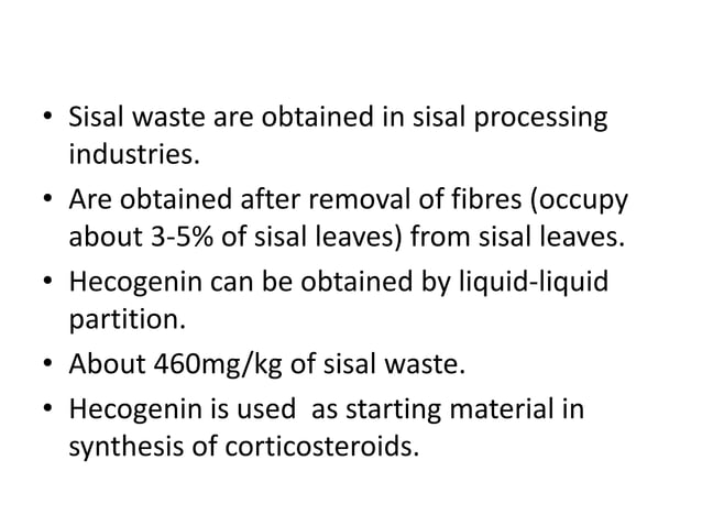 Isolation of hecogenin from sisal waste | PPTX | Chemistry | Science