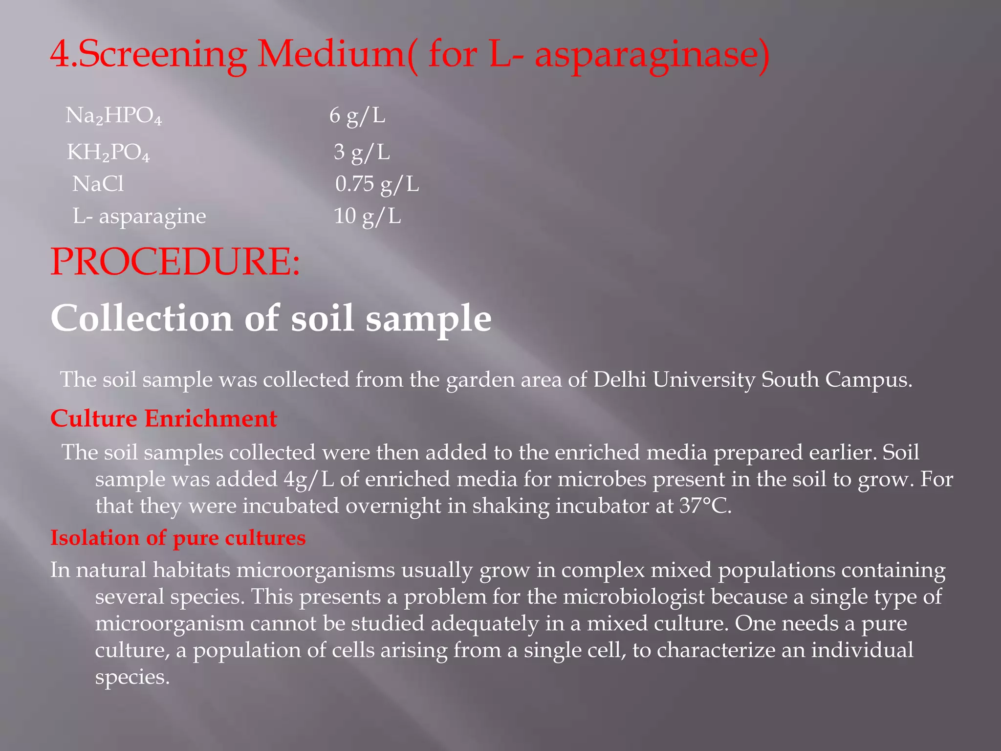 Isolation of l asparaginase | PPTX