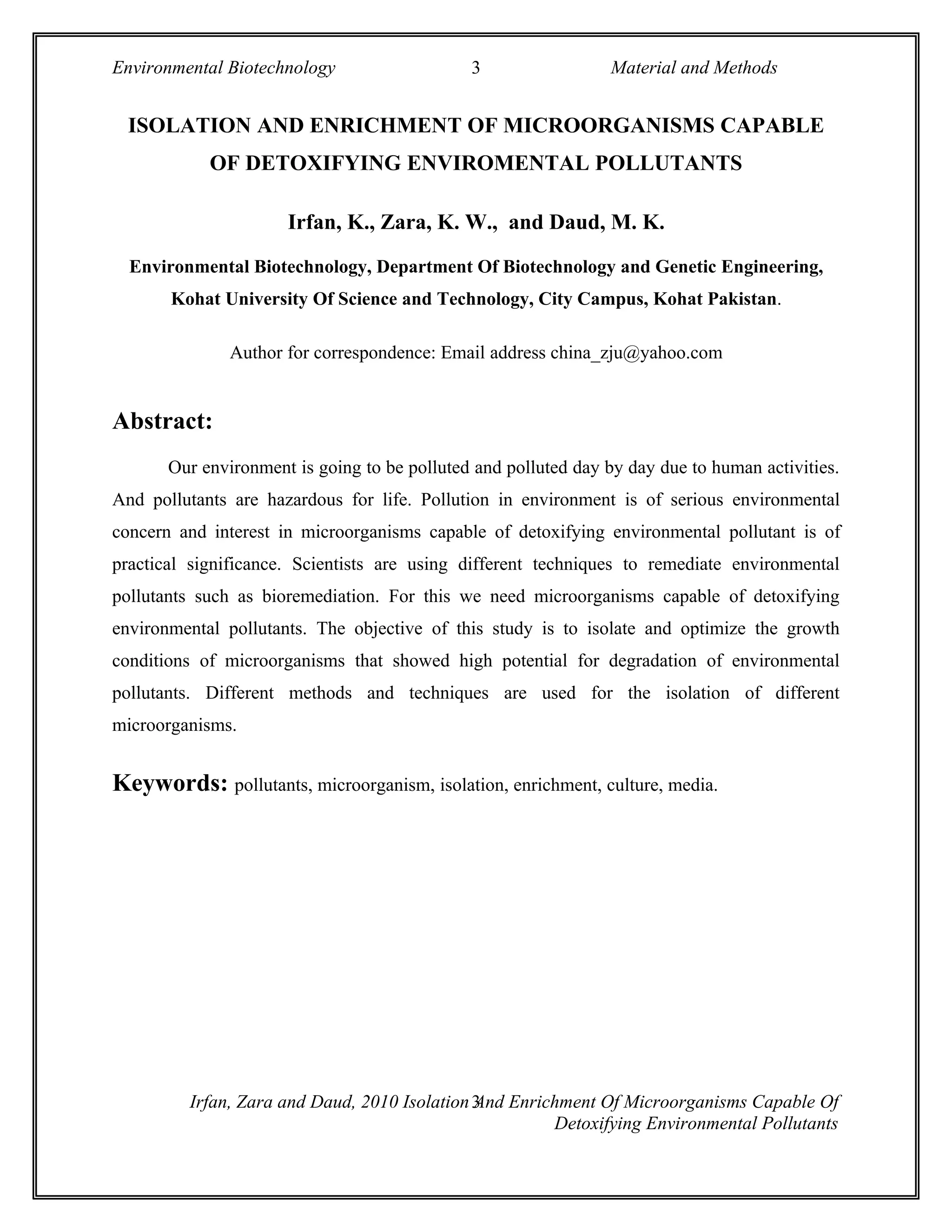 Isolation Of Microorganisms | DOC