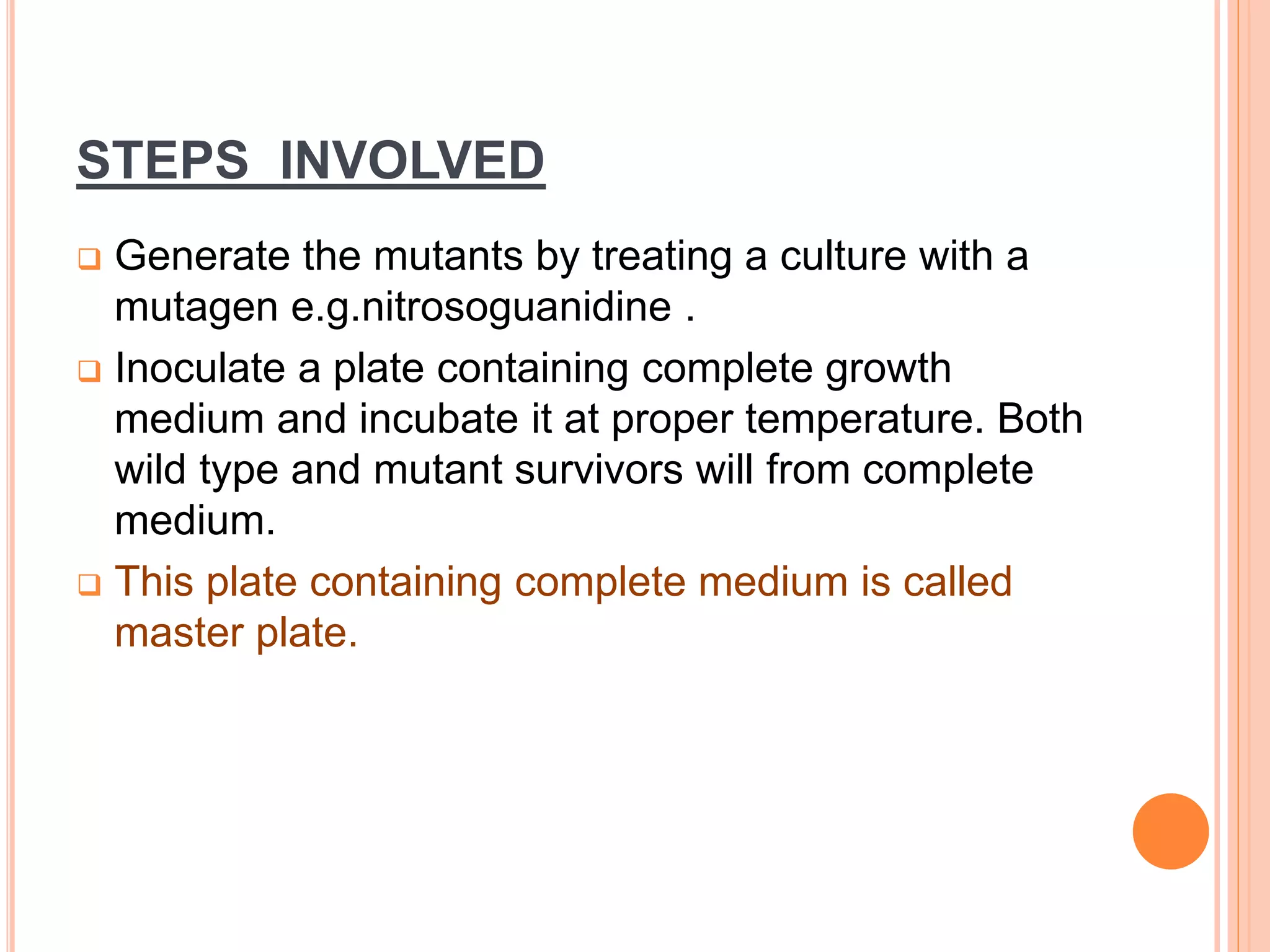 Isolation of mutants | PPTX
