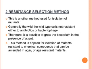 Isolation of mutants | PPTX