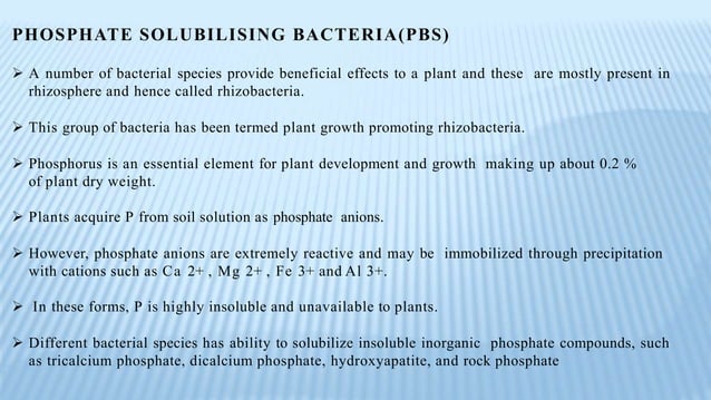 Isolation of phosphate solubilizing bacteria (PSB) from soil Likhith K ...