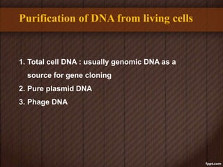 Isolation & Purification of DNA | PPTX