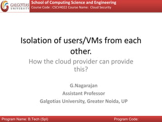 Isolation of vm | PPTX