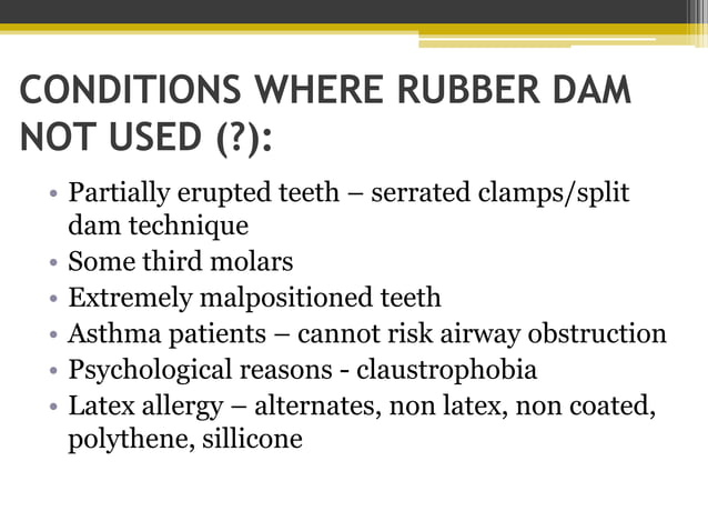 Isolation: The Rubber Dam | PPTX | Oral care | Personal Care