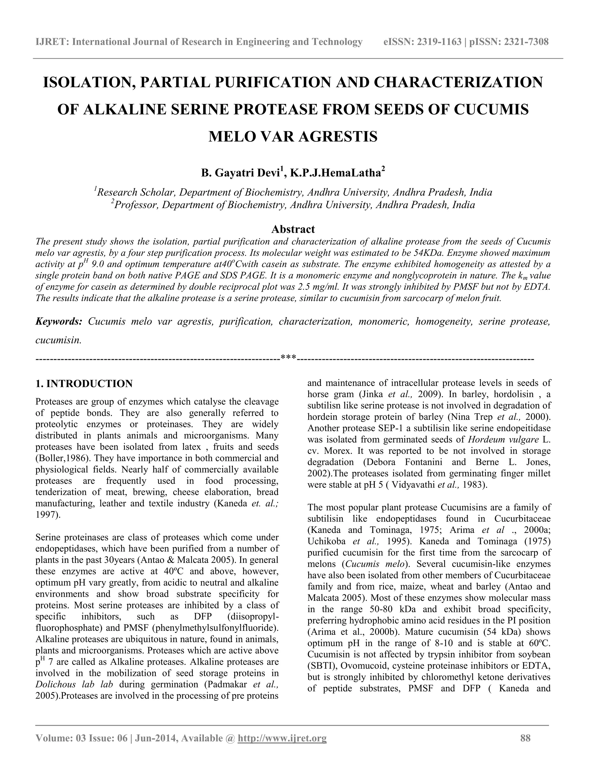 Isolation, partial purification and characterization | PDF