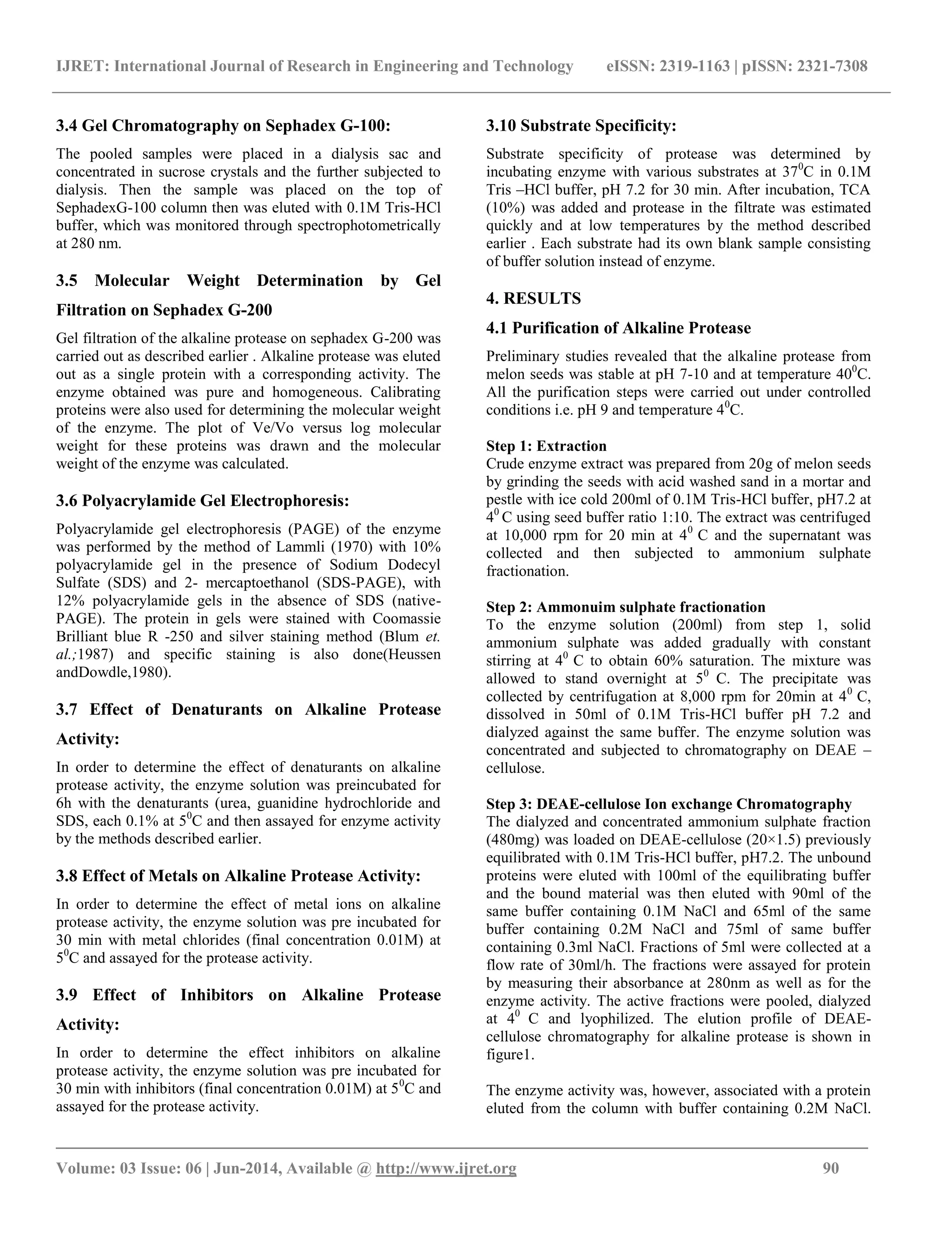 Isolation, partial purification and characterization | PDF