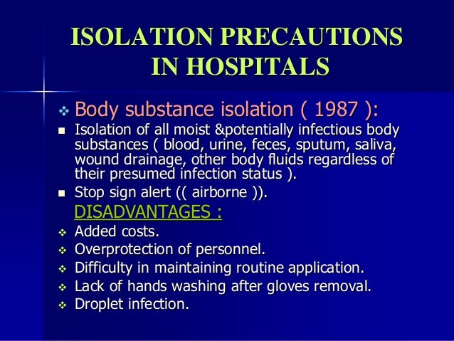 Isolation precautions