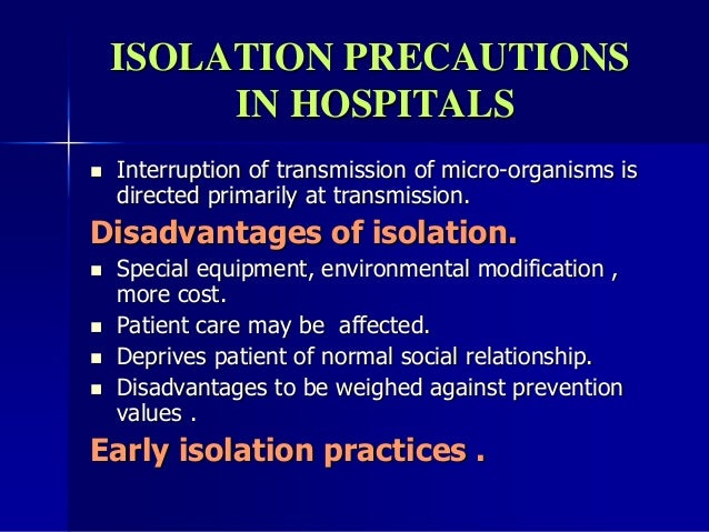Isolation precautions