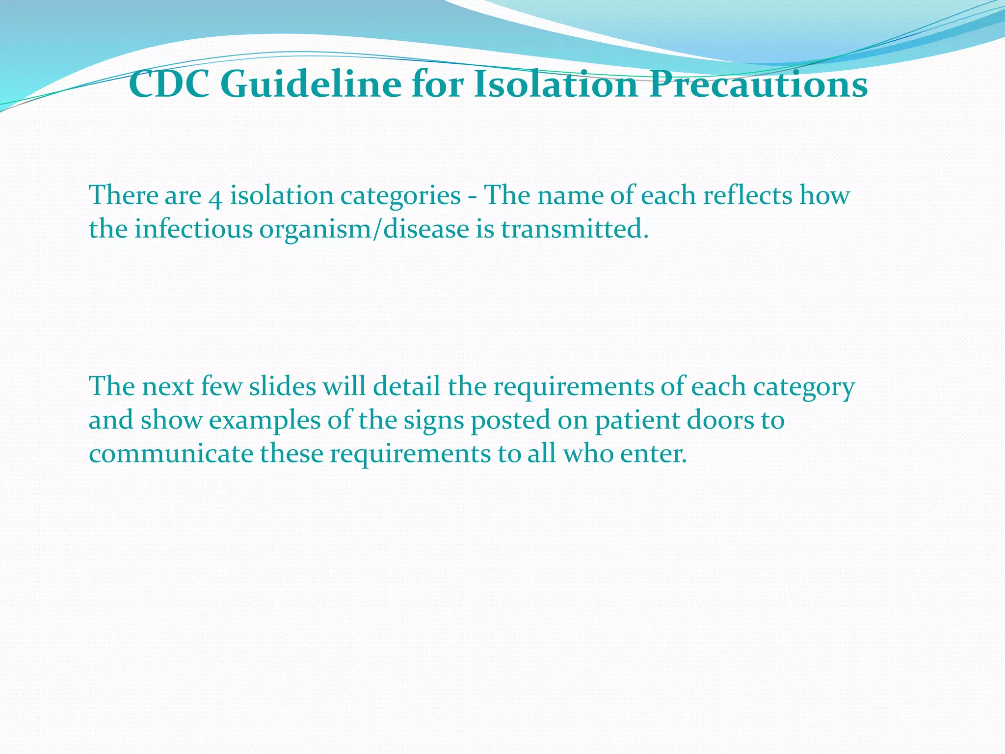 Isolation precautions | PPTX