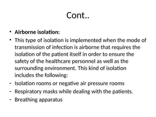 isolation precautions, infection control | PPTX