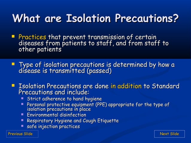 Isolation precautions in clinical practice | PPT