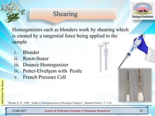 Isolation purification technique for Therapeutic Bio molecules ...
