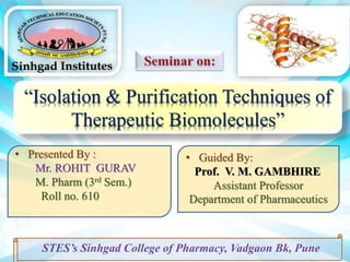 Therapeutic Biomolecule Isolation | PPT