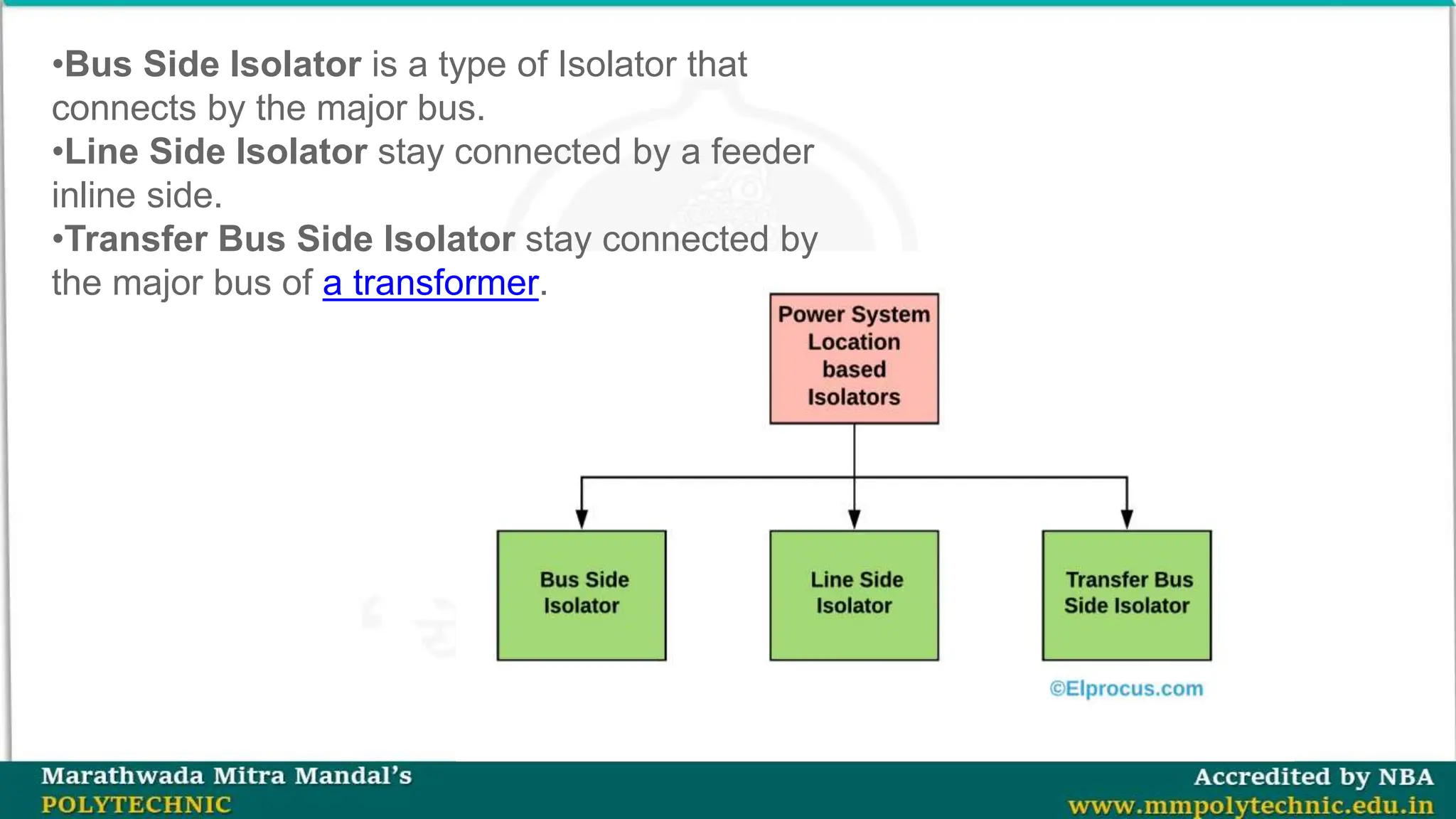 Isolator & its Types by Mrs. Mali S.Ppptx | PPTX
