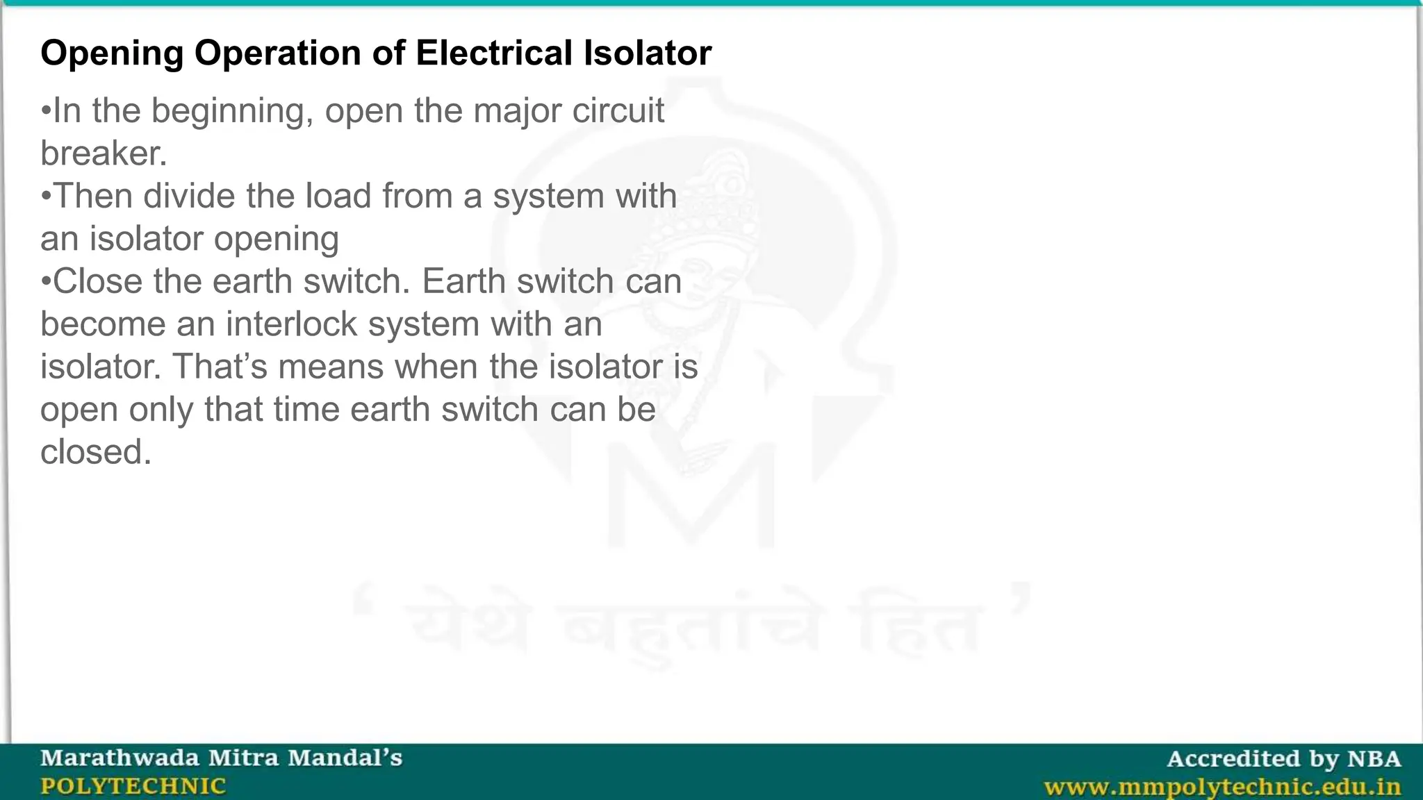 Isolator & its Types by Mrs. Mali S.Ppptx | PPTX