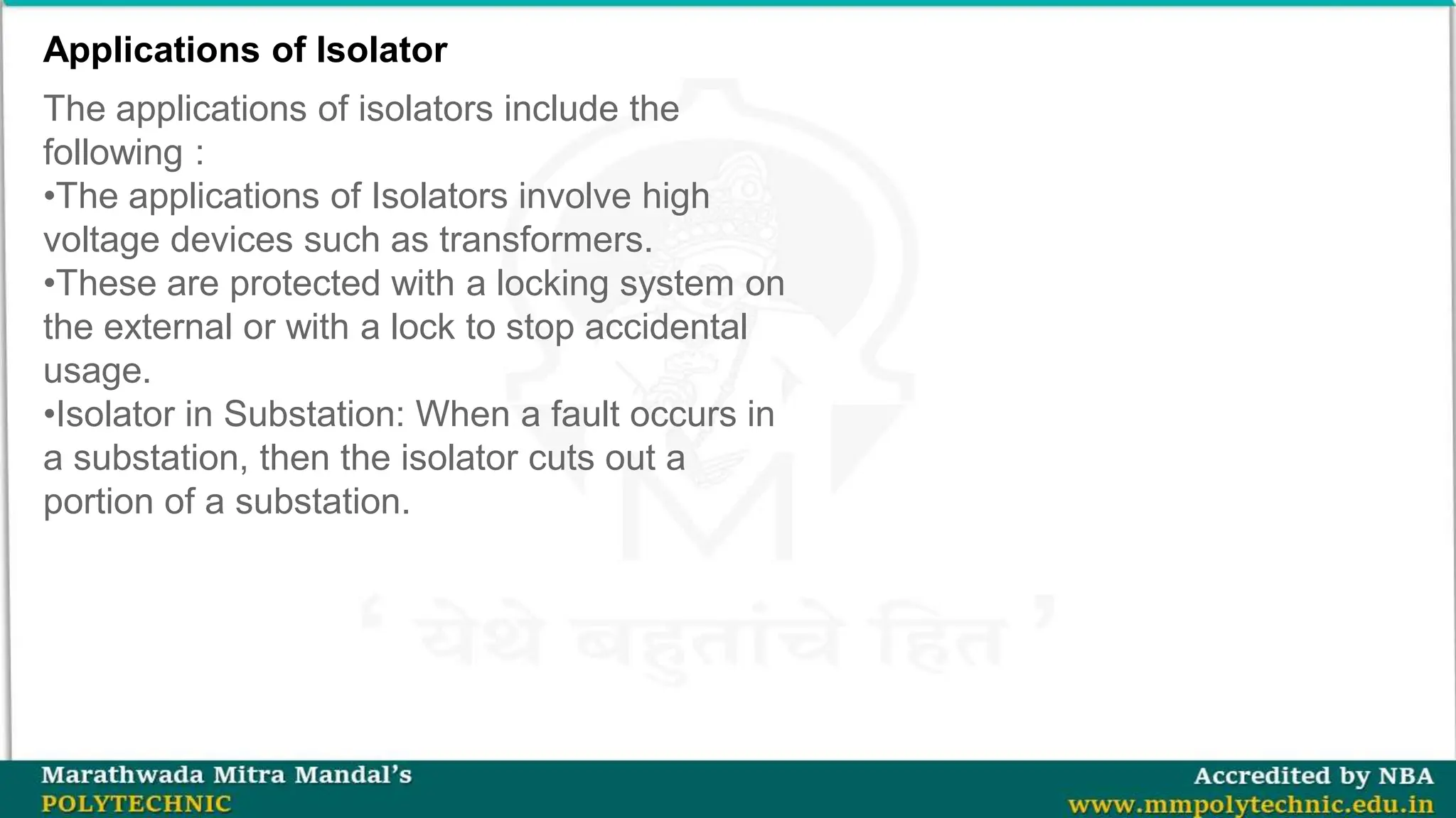 Isolator & its Types by Mrs. Mali S.Ppptx | PPTX | Home Appliances ...