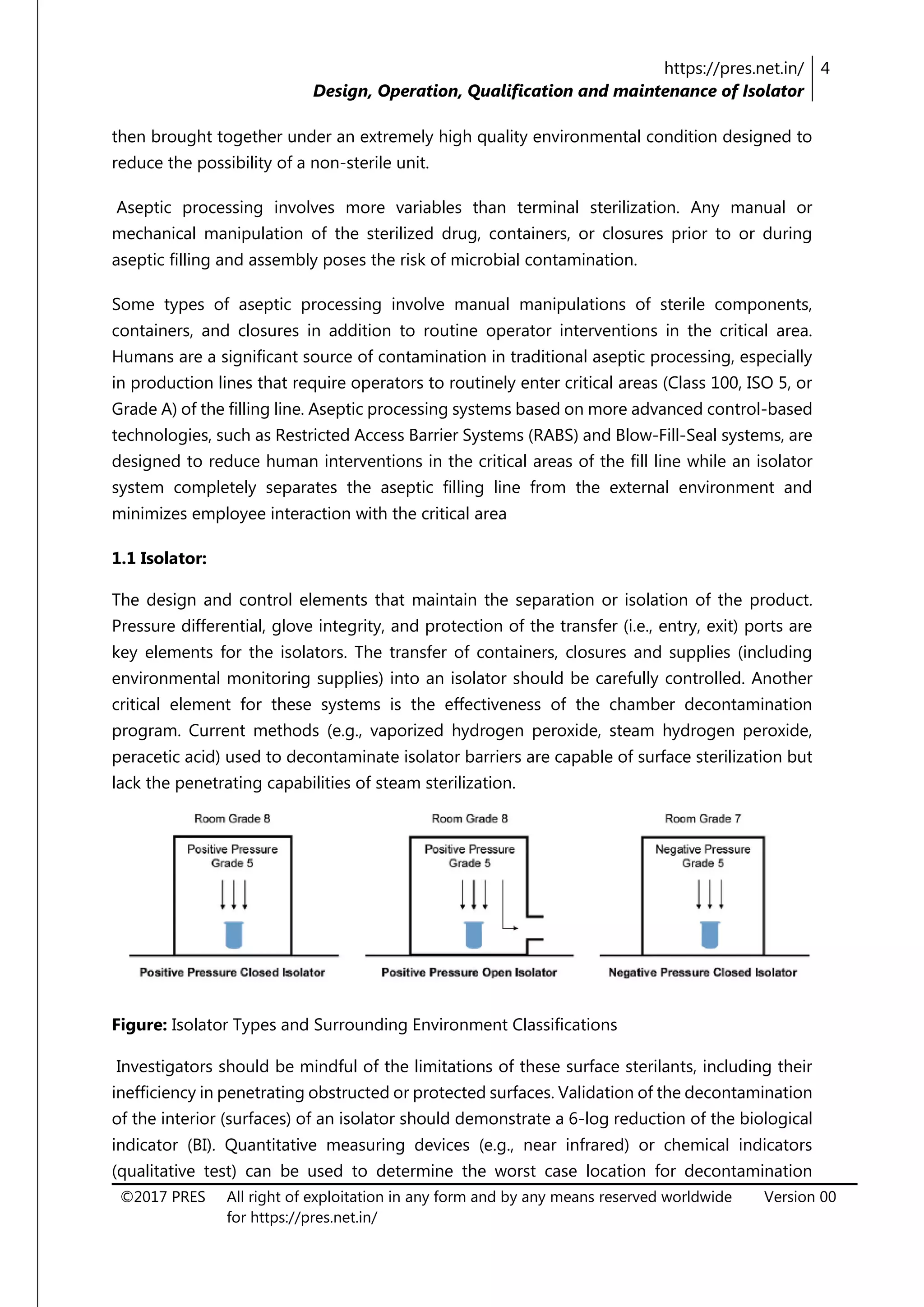 Pharmaceutical Isolator technology in aseptic processing | PDF