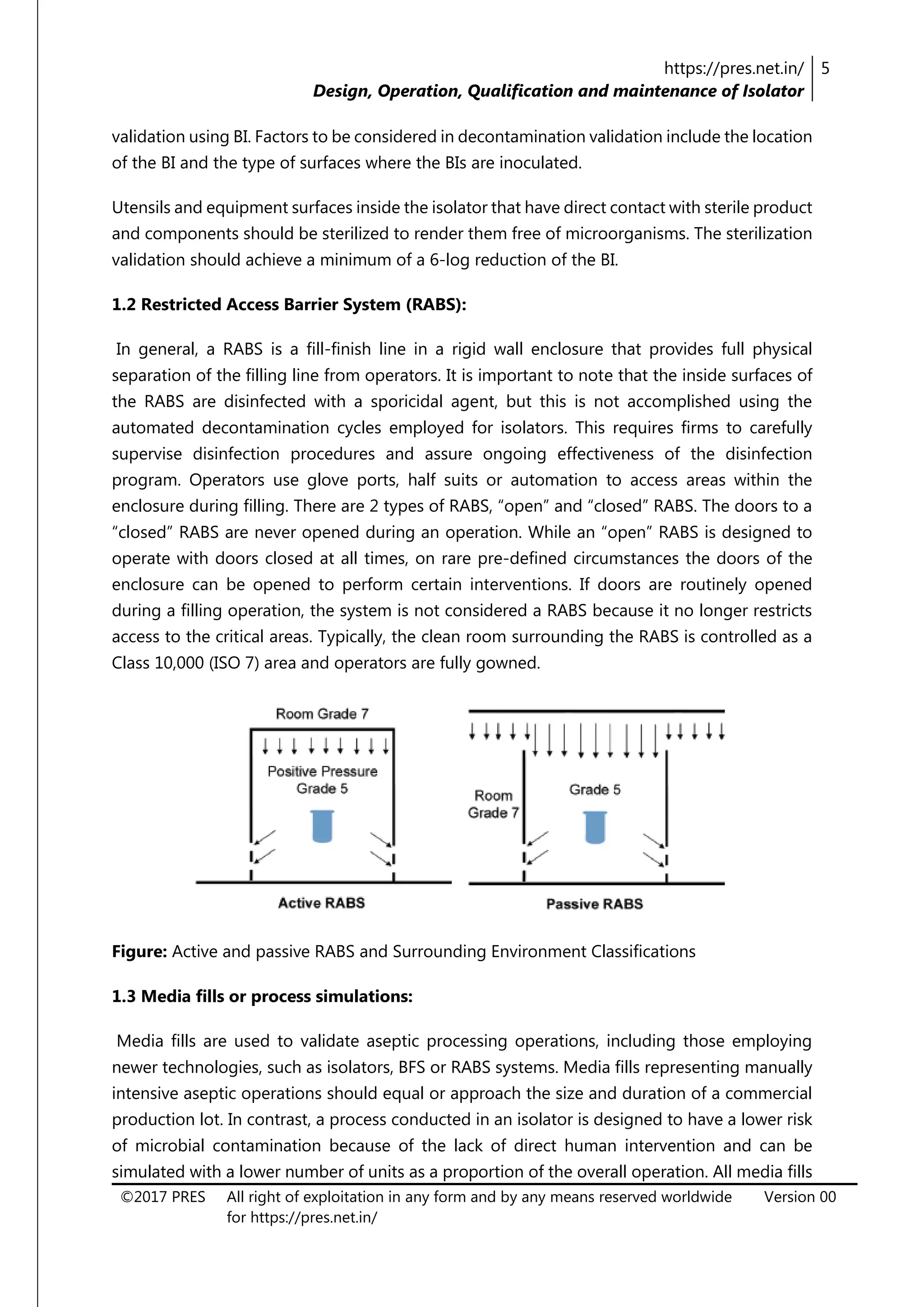 Pharmaceutical Isolator technology in aseptic processing | PDF