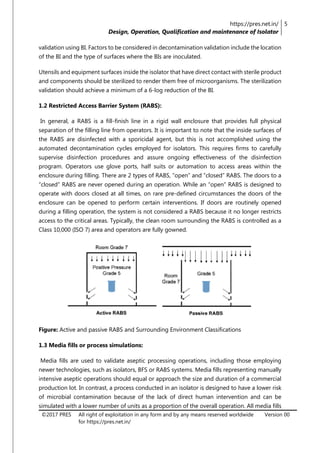 Pharmaceutical Isolator technology in aseptic processing | PDF