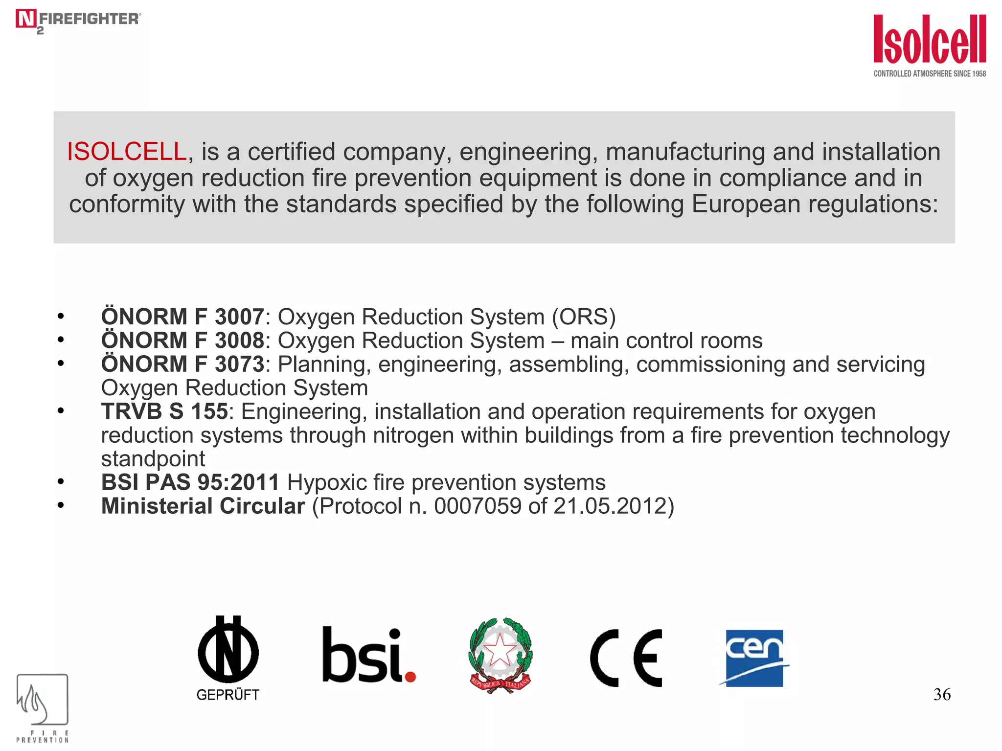 Oxygen Reduction System N2 FIREFIGHTER® ISOLCELL SPA | PPT