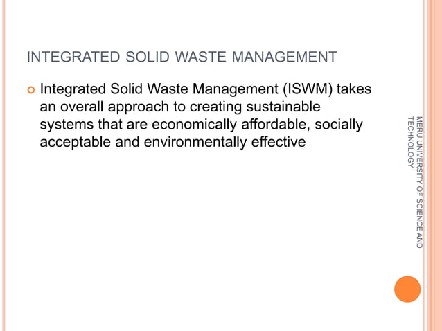 ISOLID WASTE MANAGEMENT Civil engineering.pptx | Environmental Services Industry | Industries