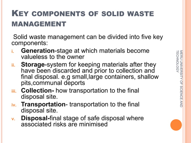 ISOLID WASTE MANAGEMENT Civil engineering.pptx | Environmental Services ...