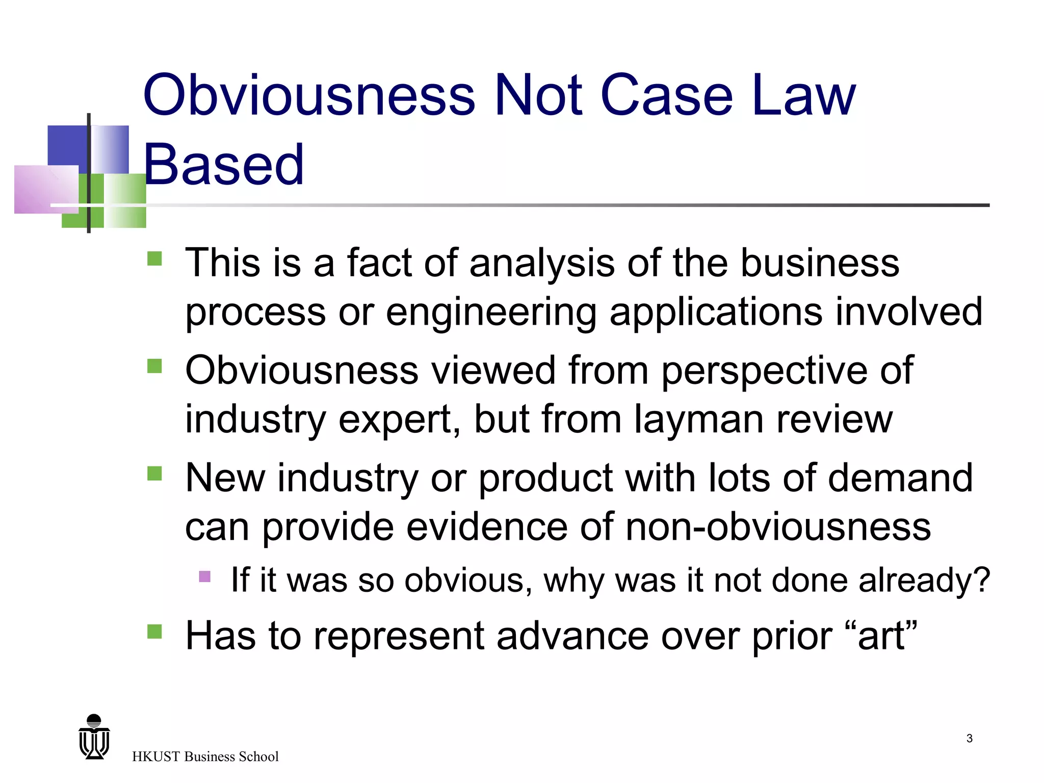 non-obviousness and the patenting process | PPT