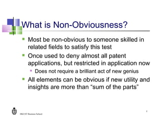 non-obviousness and the patenting process | PPT