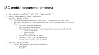 ISO mdoc 101 session presented to Internet Identity Workshop IIW ...