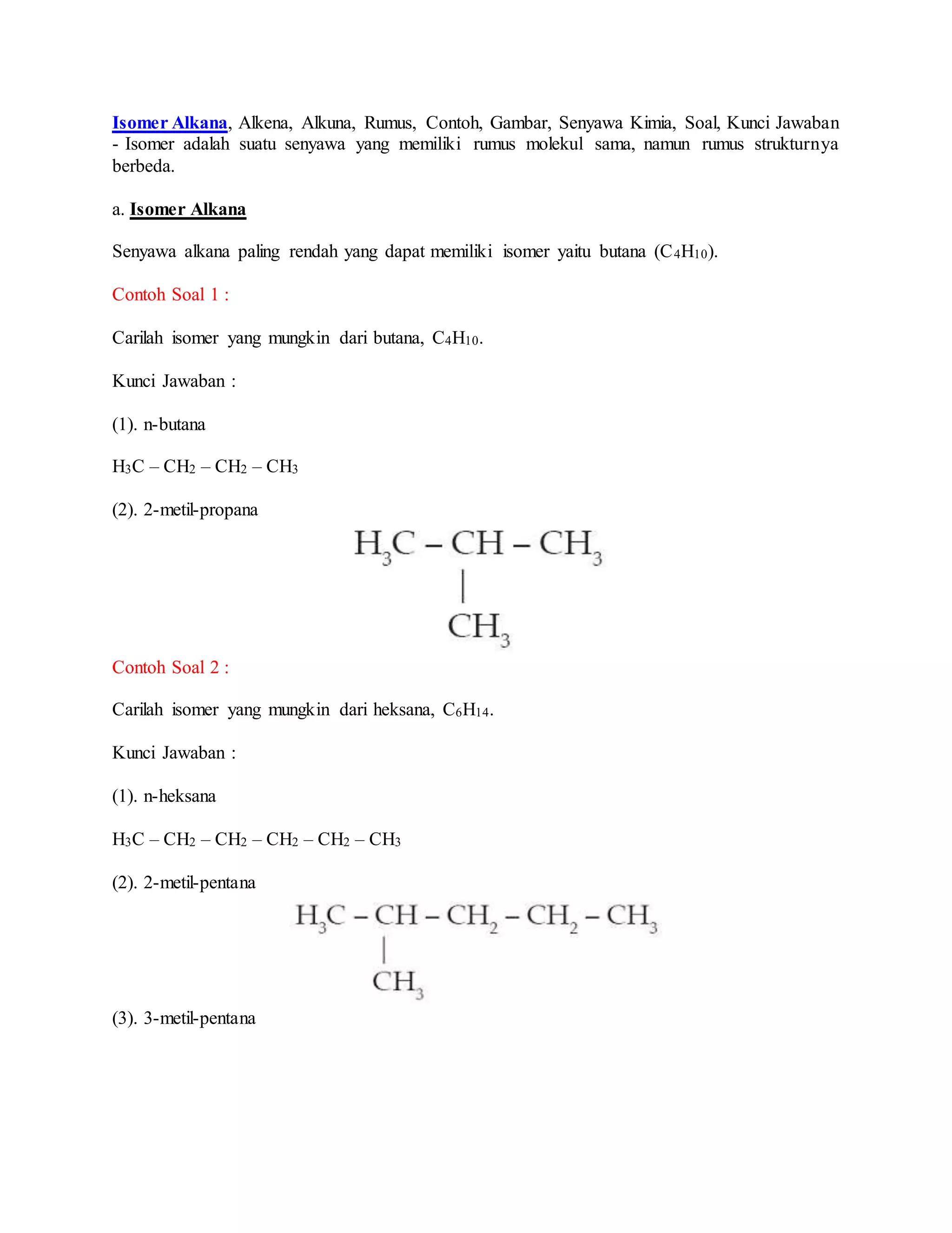Isomer alkana | DOCX