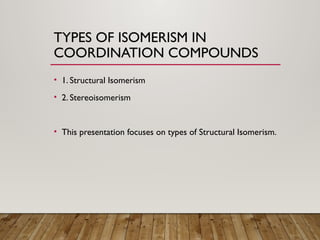 Isomerism in coordination compounds octahedral | PPTX