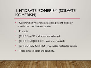 Isomerism in coordination compounds octahedral | PPTX