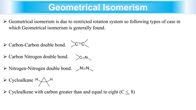 Isomerism an introduction ,Geometrical Isomerism Syn Anti isomerism E-Z ...