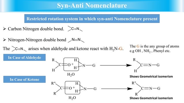 Isomerism an introduction ,Geometrical Isomerism Syn Anti isomerism E-Z ...