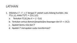 Materi lengkap isometri yang dibutuhkan untuk geometri | PPTX