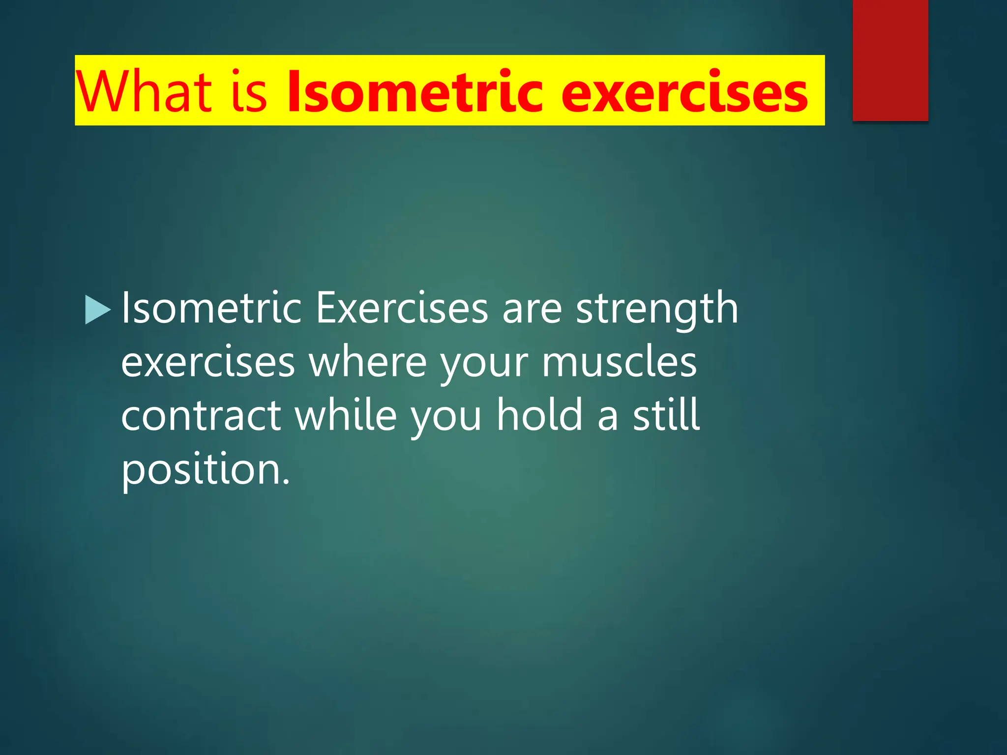 Isometric Exercises The Same Time As You Can See T Ppt