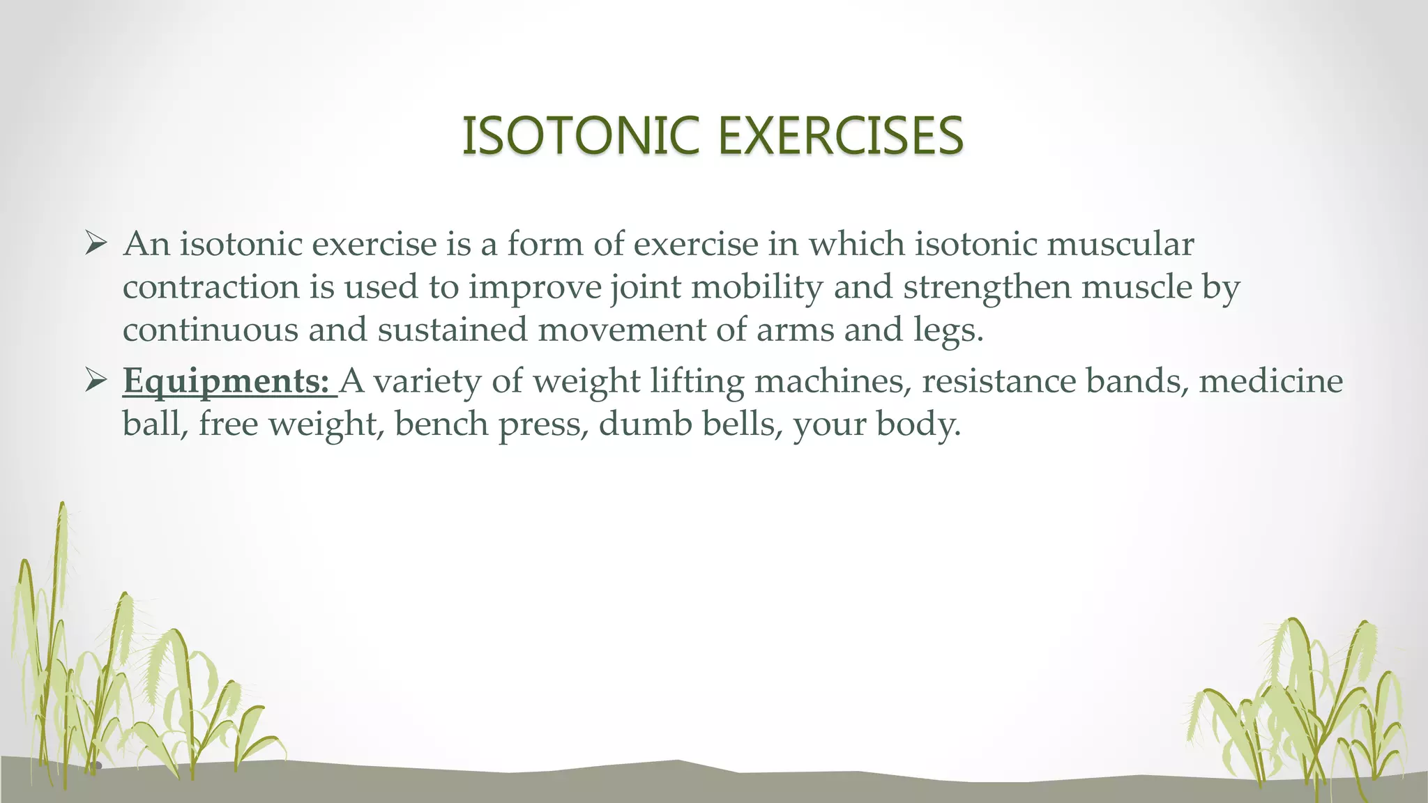 Isometric and isotonic exercises | PPTX