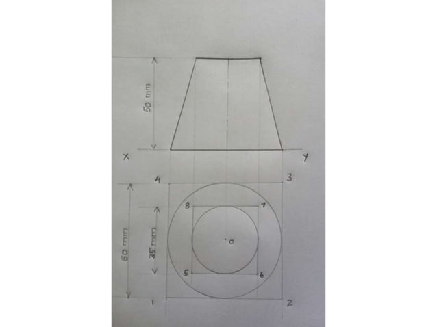 Isometric projection of frustum of cone | PPTX | Drawing and Sketching ...