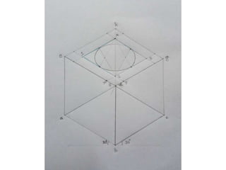Isometric view of combination of solids: Cylinder resting centrally ...