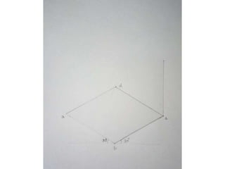 Isometric view of combination of solids: Cylinder resting centrally ...
