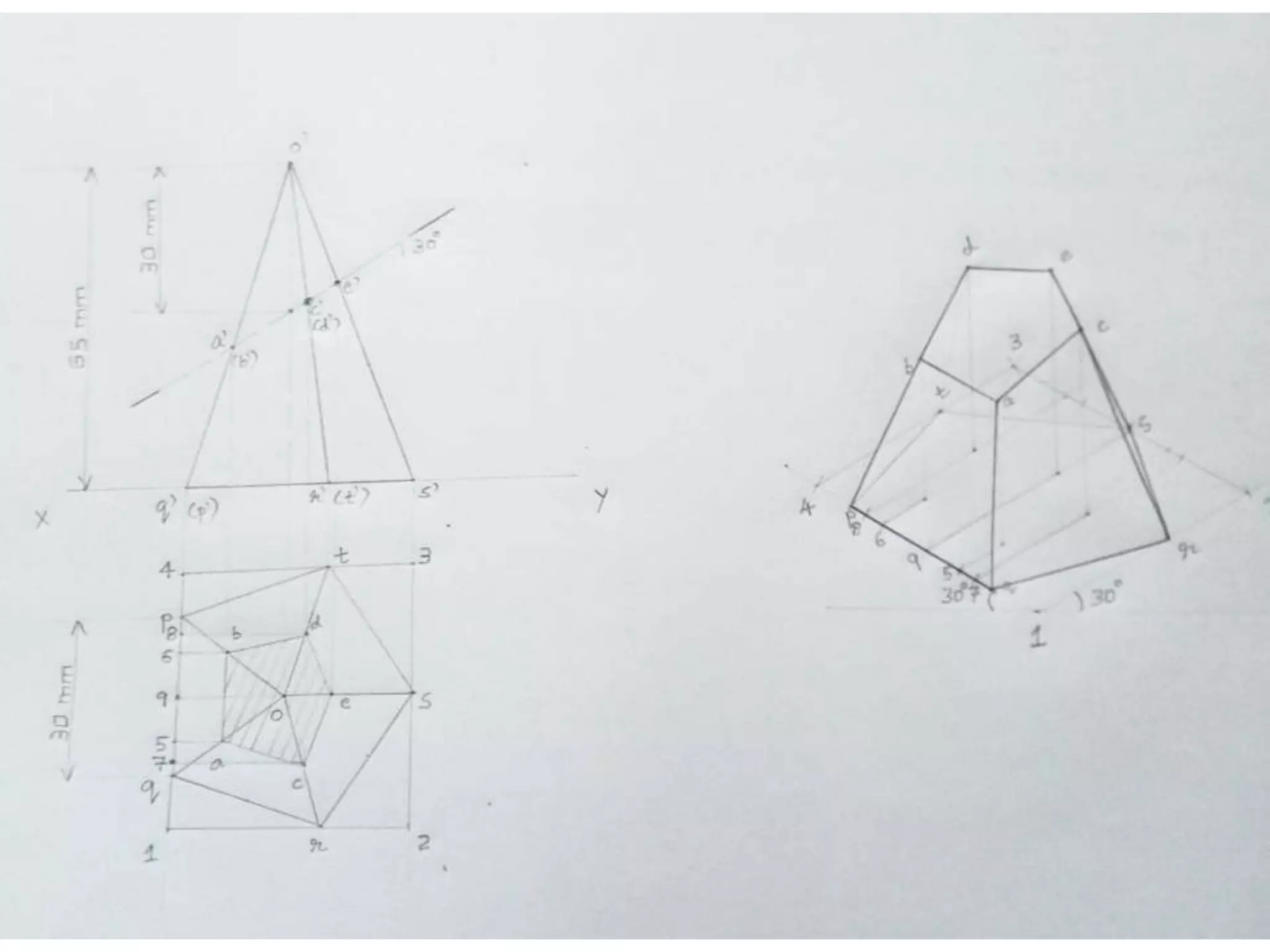 Isometric view of truncated pentagonal pyramid | PPTX