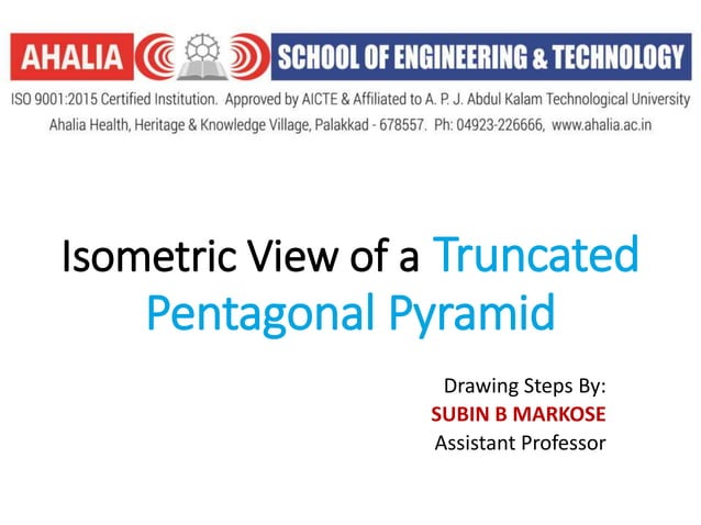 Isometric view of truncated pentagonal pyramid | PPTX