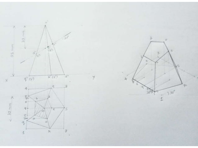Isometric view of truncated pentagonal pyramid | PPTX