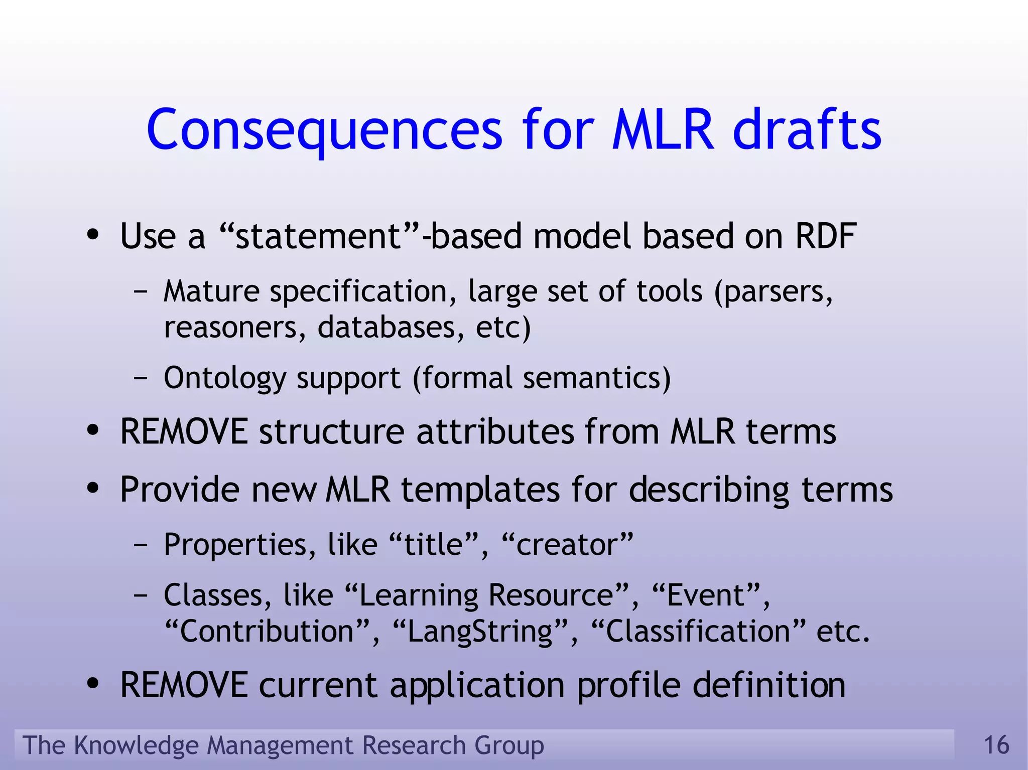 ISO MLR semantics | ODP