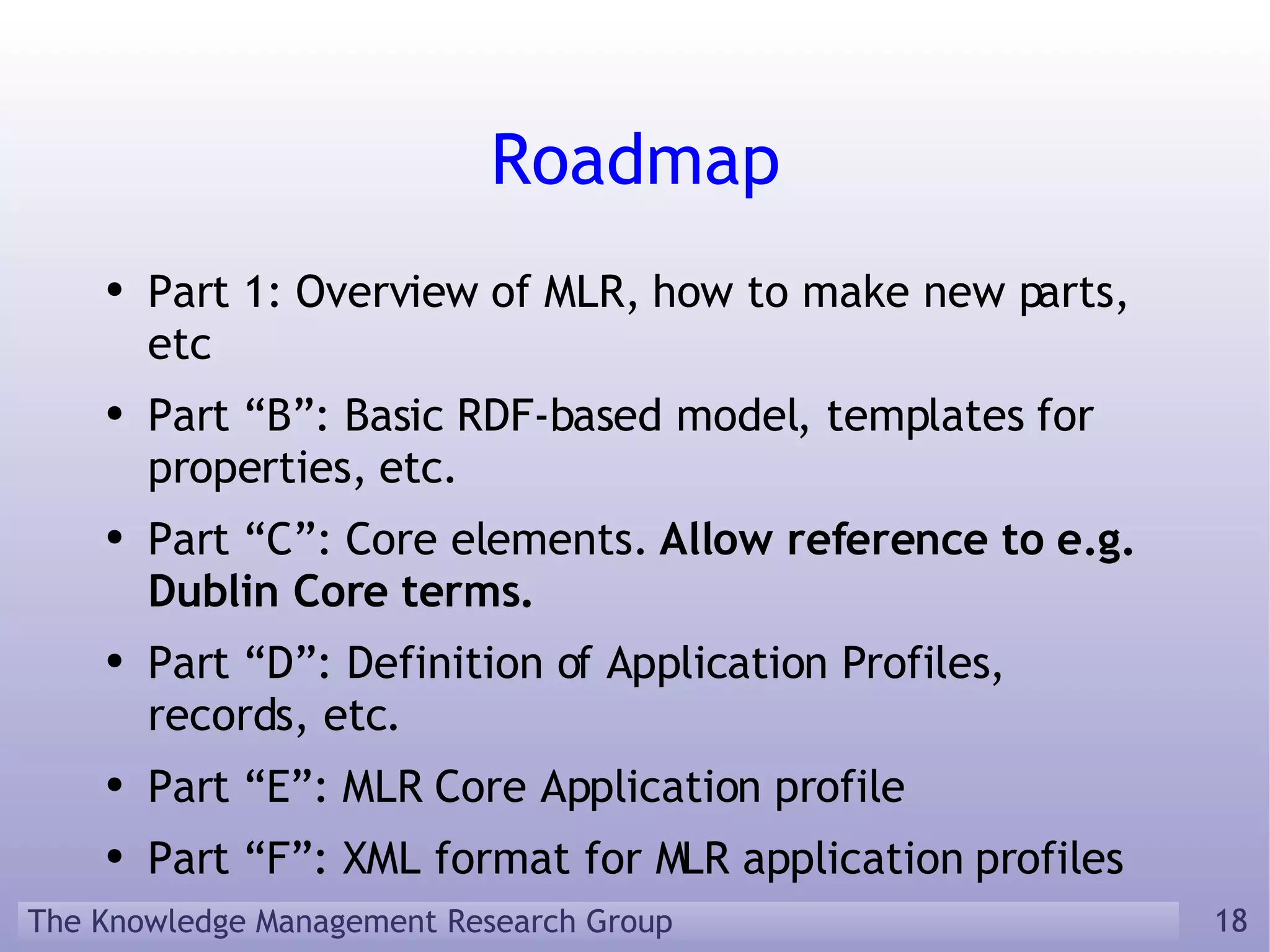 ISO MLR semantics | ODP