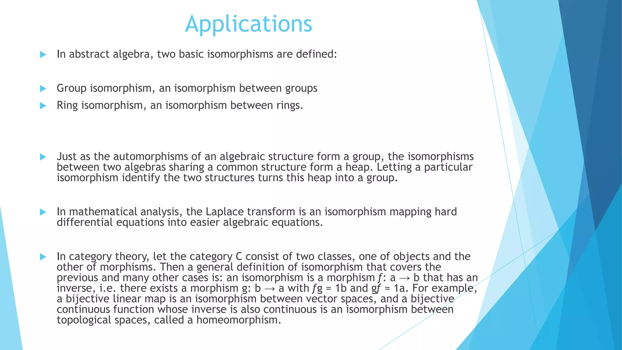 Isomorphism in Math | PPTX | Physics | Science