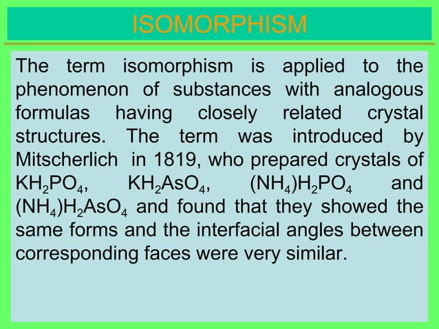 ISOMORPHISM & POLYMORPHISM.ppt | Chemistry | Science